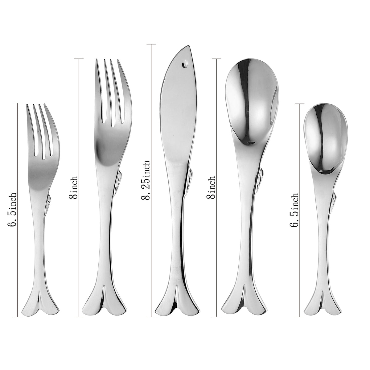Supreme Stainless Steel 20-Piece Fish Flatware Set – KitchenRus